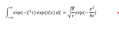Solved ∫−∞∞exp(−ξ2τ)exp(iξx)dξ=τπexp(−4τx2) | Chegg.com