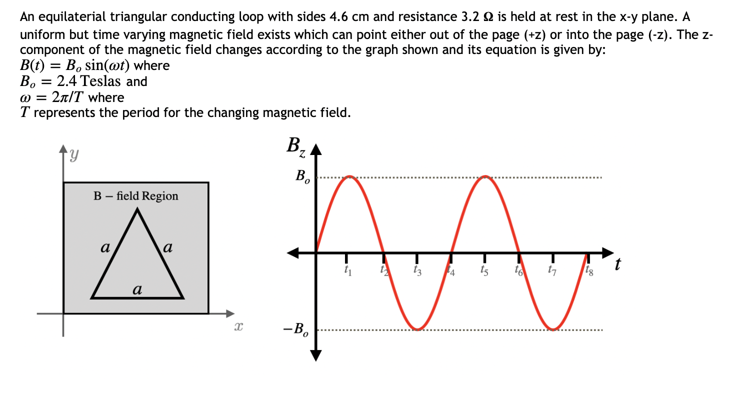 Solved An equilaterial triangular conducting loop with sides | Chegg.com