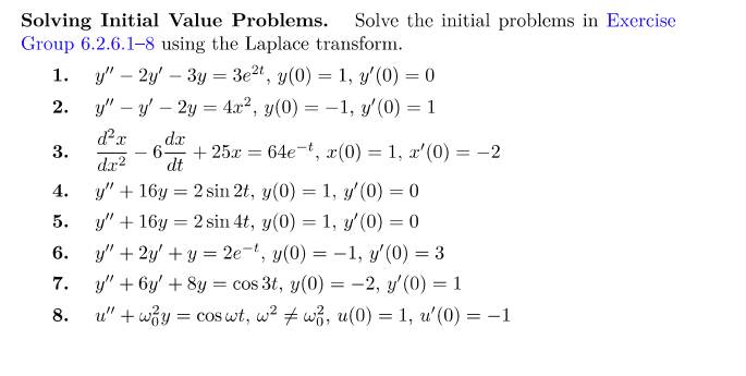 Solved Solving Initial Value Problems. Solve the initial | Chegg.com