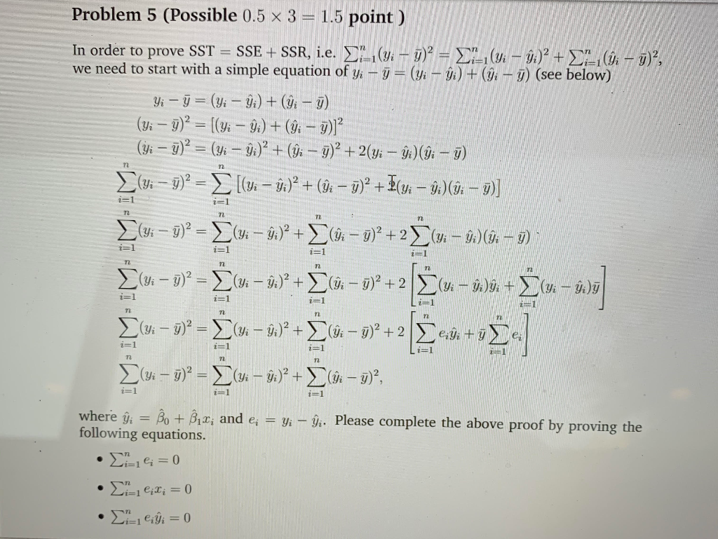 Solved Problem 5 (Possible 0.5 x 3 = 1.5 point ) In order to | Chegg.com