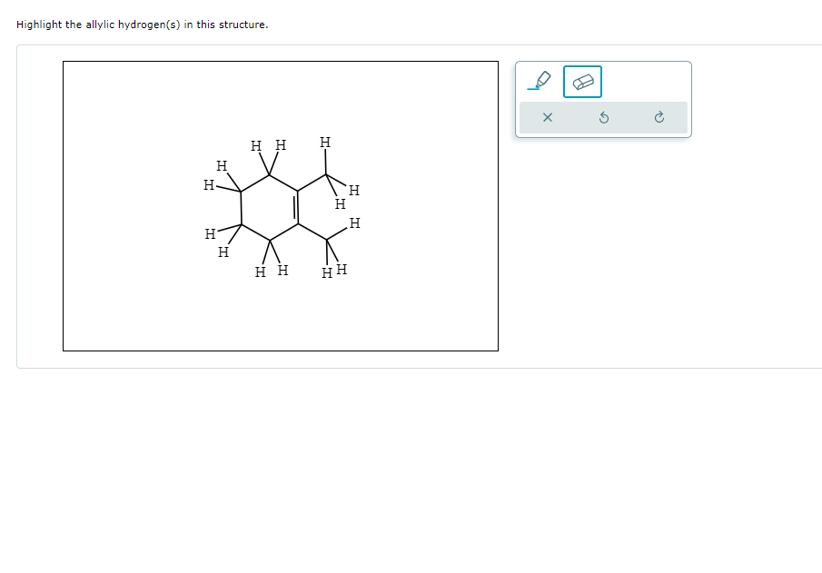 Solved Highlight the allylic hydrogen(s) in this | Chegg.com