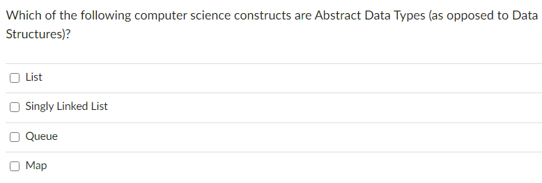 Solved Which of the following computer science constructs | Chegg.com