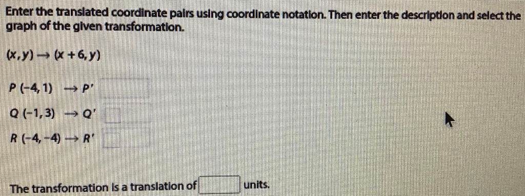 Solved Enter The Translated Coordinate Pairs Using