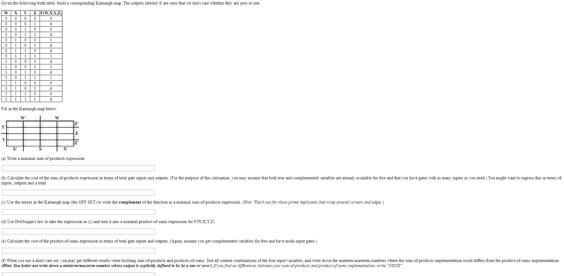 Solved Given the following truth table, build a | Chegg.com