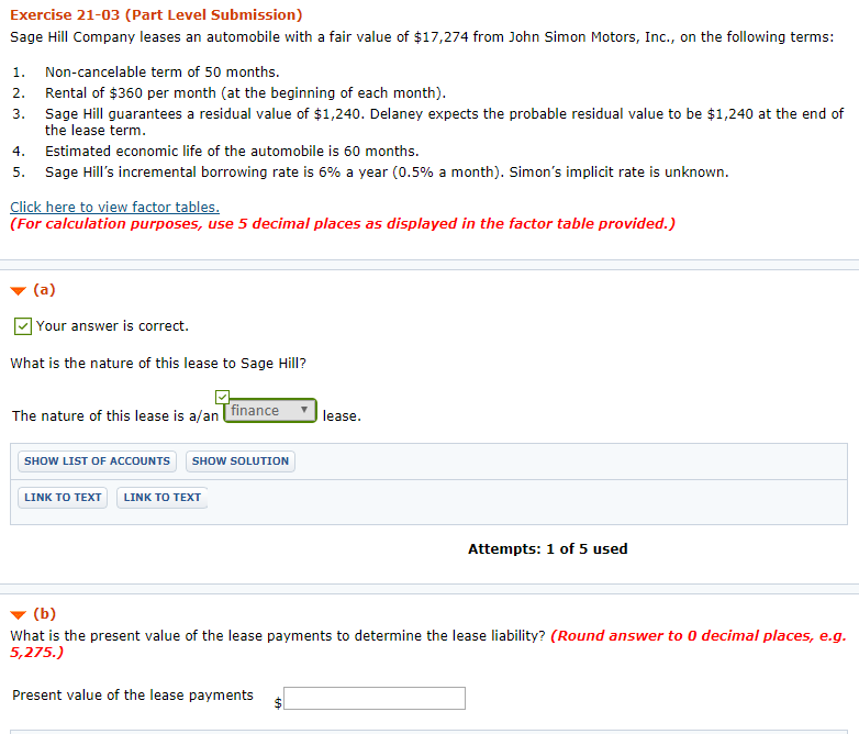 Solved Exercise 21-03 (Part Level Submission) Sage Hill | Chegg.com