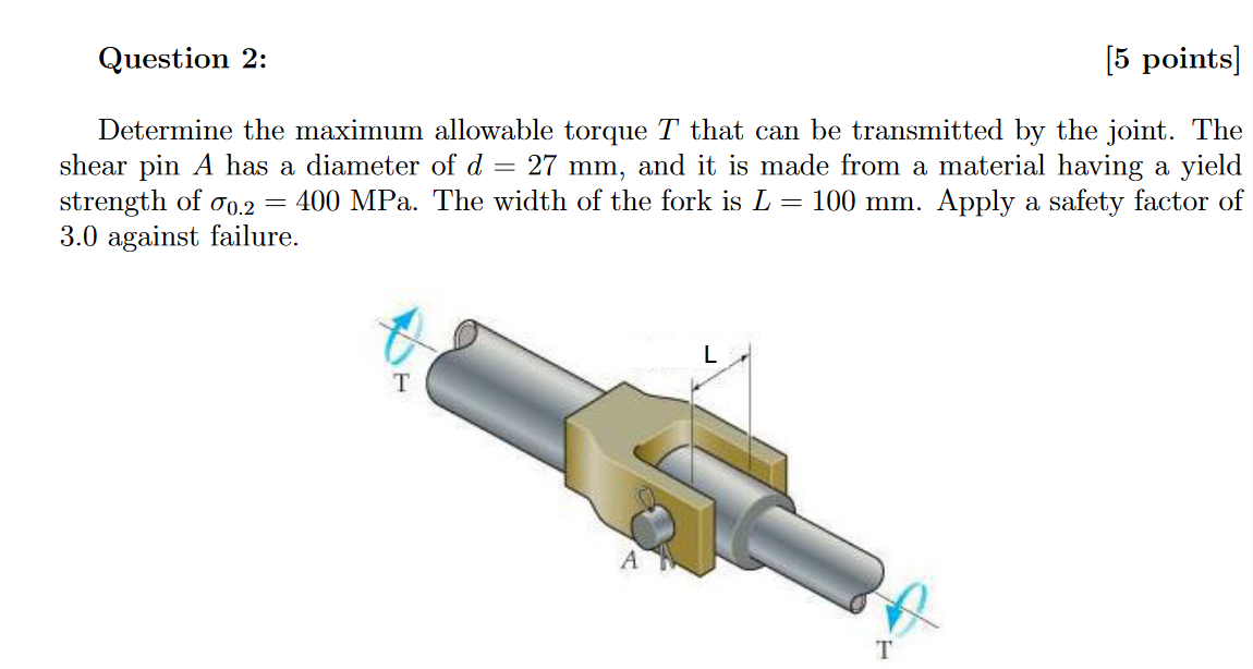 Solved Question 2: [5 points) Determine the maximum | Chegg.com