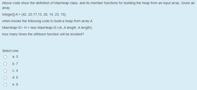 Solved Max Heap Implementation Public Class Maxheap
