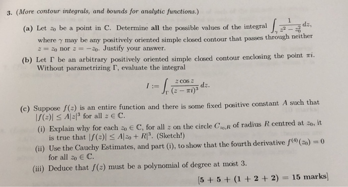 Solved 3 More Contour Integrals And Bounds For Analytic