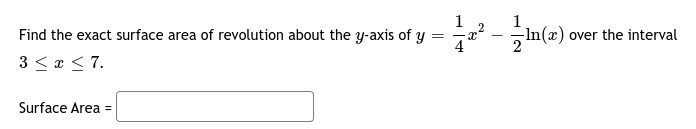 Solved Find the exact surface area of revolution about the | Chegg.com