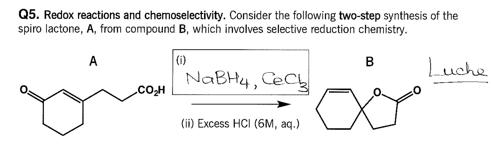 Solved Q5. Redox reactions and chemoselectivity. Consider | Chegg.com