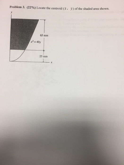 Solved Locate the centroid (x bar, y bar) of the shaded area | Chegg.com