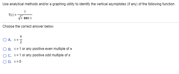 Solved Use analytical methods and/or a graphing utility to | Chegg.com