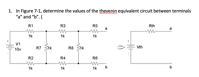 Solved 1. In Figure 7-1, determine the values of the | Chegg.com