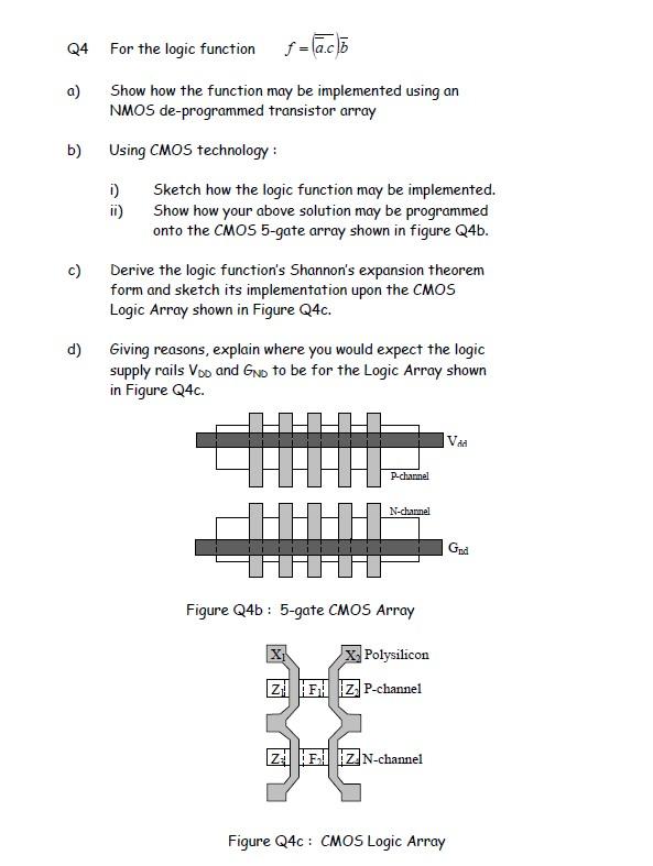 Solved Q4 For the logic function f=laco a) b) Show how the | Chegg.com