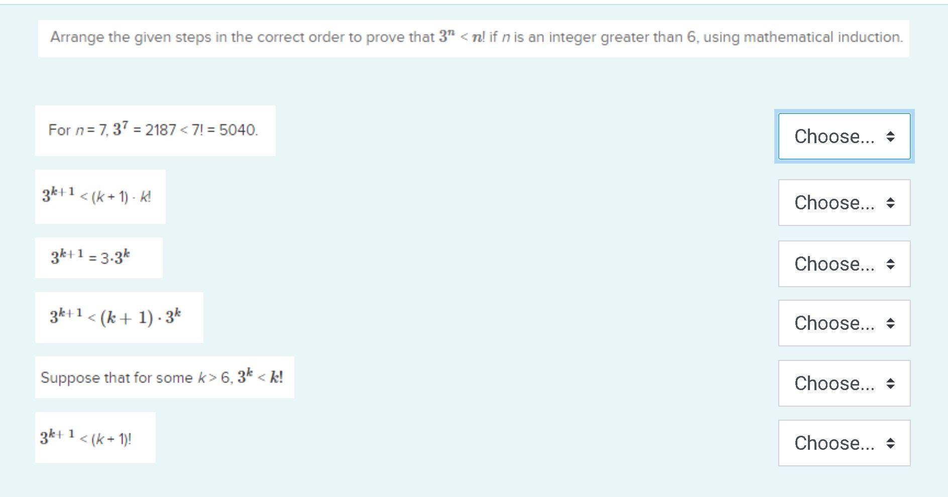 Solved Arrange the given steps in the correct order to prove | Chegg.com