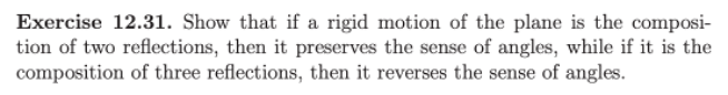 Solved Exercise 12.31. Show that if a rigid motion of the | Chegg.com