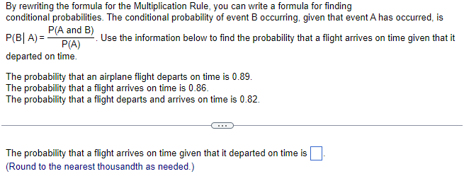 Solved By rewriting the formula for the Multiplication Rule, | Chegg.com