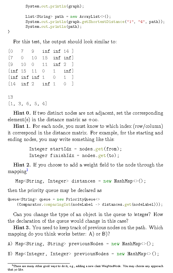 PROBLEM. Based on the class GraphOnAdjacencyMatrix, | Chegg.com