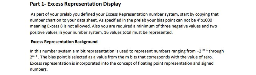 Part 1 - Excess Representation Display As part of | Chegg.com