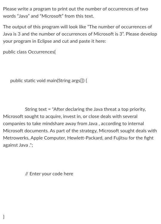 Solved Please write a program to print out the number of | Chegg.com