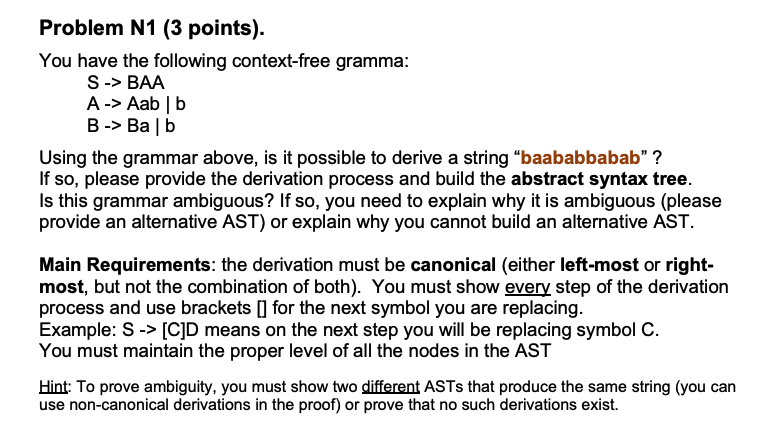 Solved Problem N1 (3 points). You have the following | Chegg.com