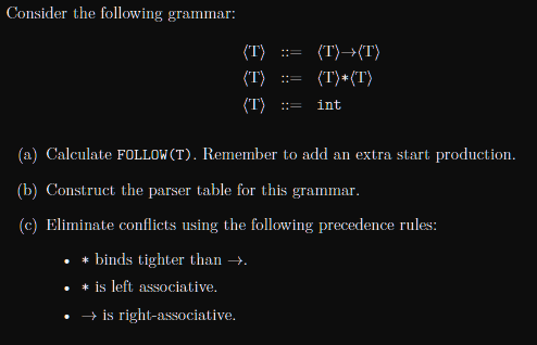 Solved Consider the following grammar: (T) ::= (T) (T) ::= | Chegg.com