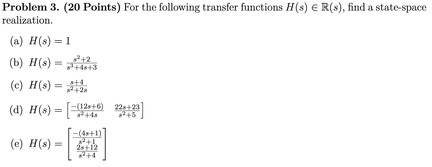Solved Problem 3 20 Points For The Following Transfer 
