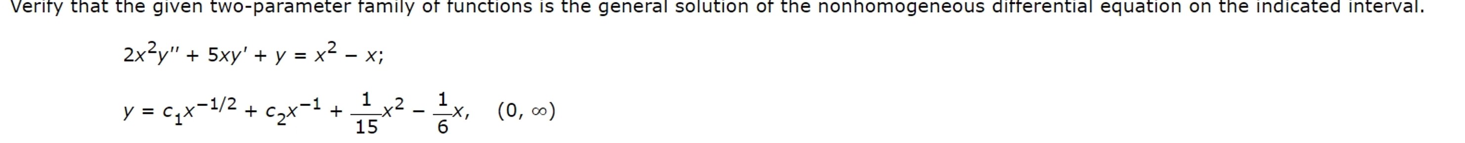 Solved Verify that the given two-parameter family of | Chegg.com