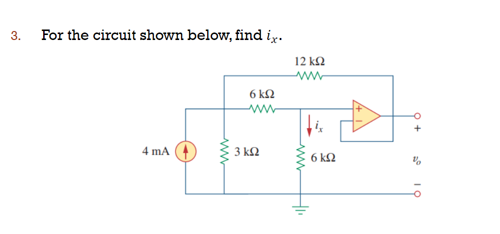 Solved 3. For the circuit shown below, find ix. | Chegg.com