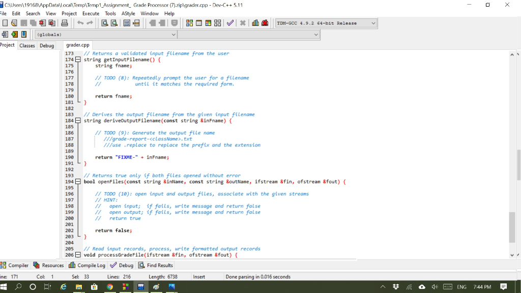 Solved Your task for this lab is to complete the | Chegg.com