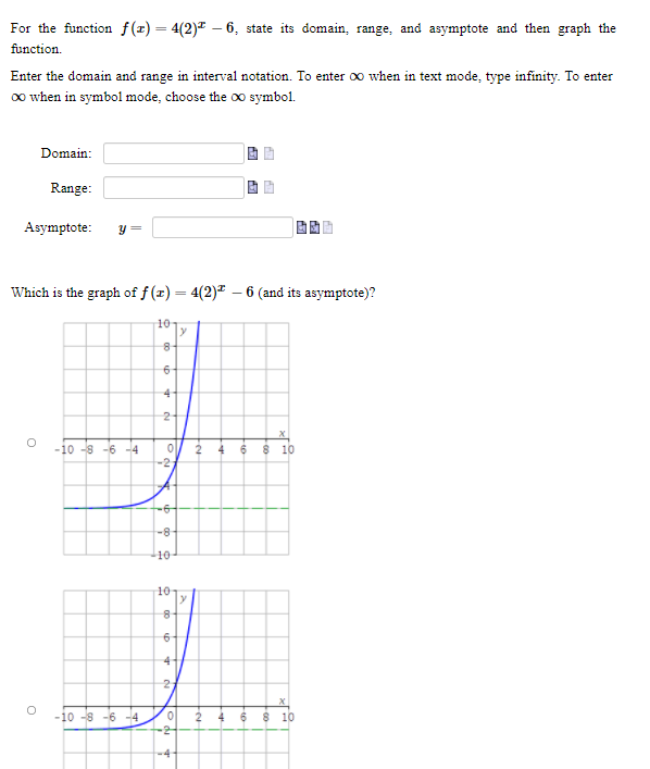 Solved For the function f(1) = 4(2) - 6, state its domain, | Chegg.com