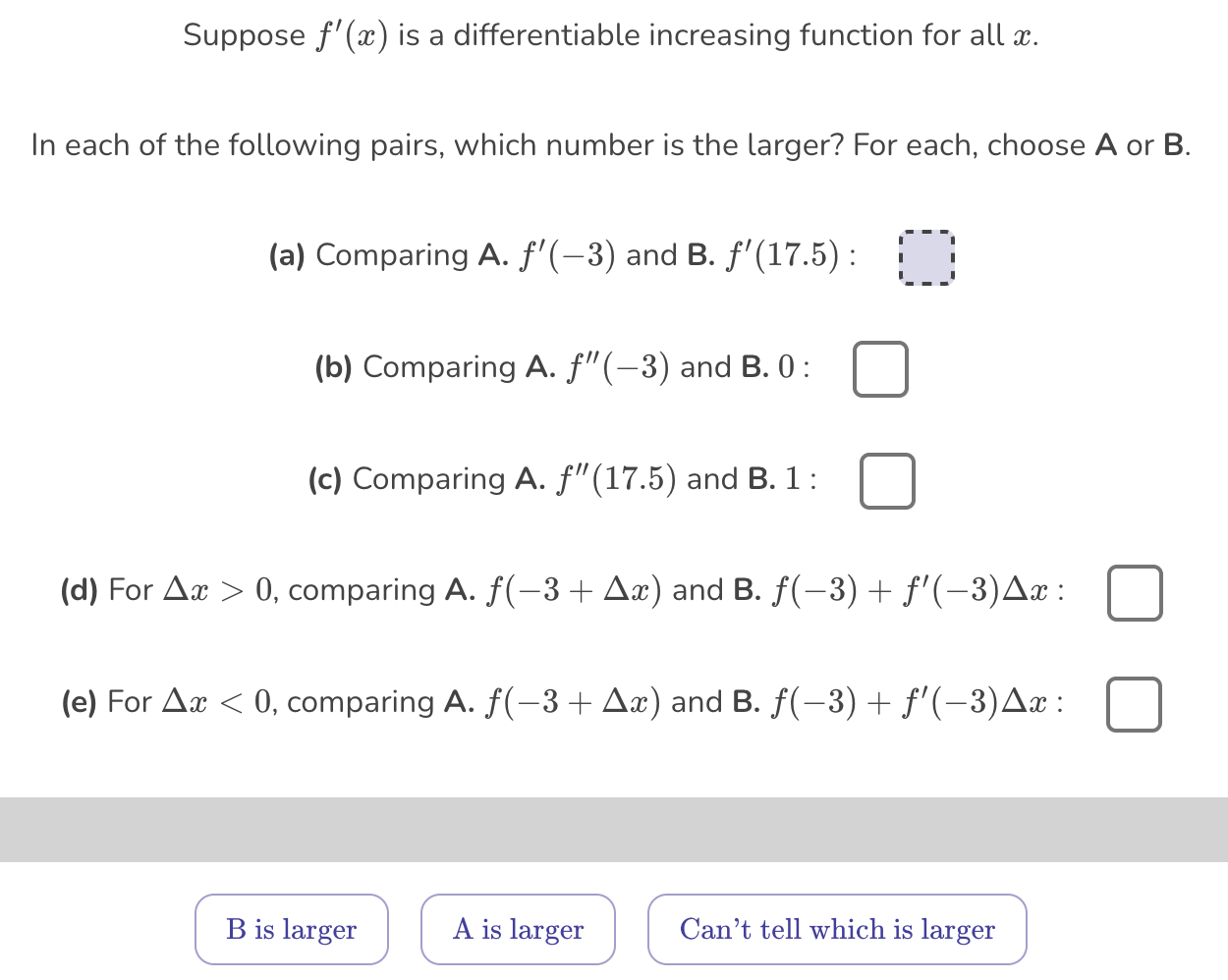 Solved Suppose f′(x) is a differentiable increasing function | Chegg.com