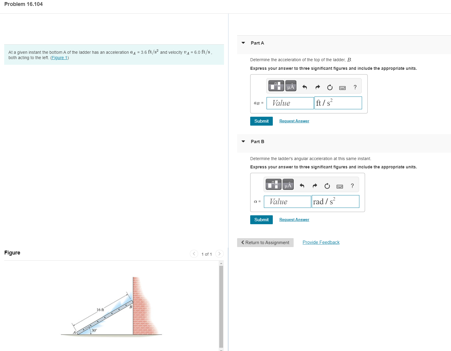 Solved At a given instant the bottom A of the ladder has an | Chegg.com