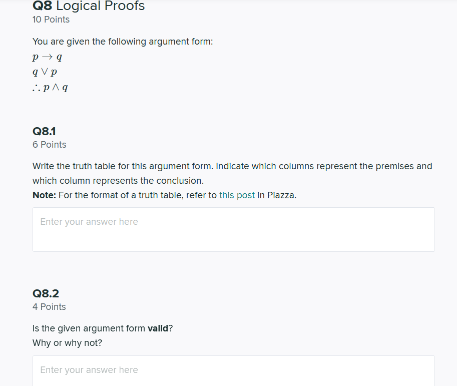 Solved Q8 Logical Proofs 10 Points You are given the | Chegg.com