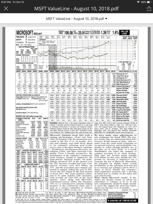 Solved 10. Now, using the Value Line sheet, estimate the | Chegg.com