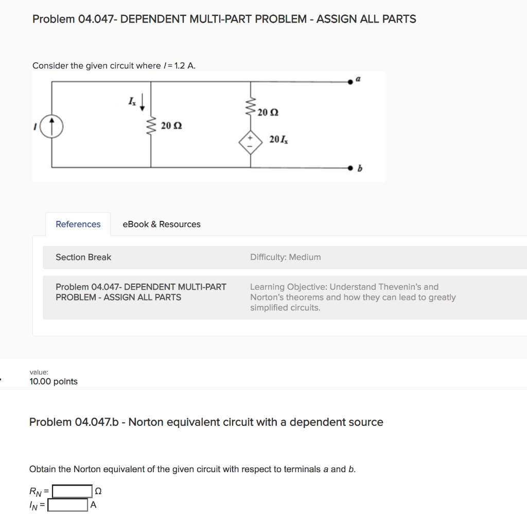 Solved Problem 04.047- DEPENDENT MULTI-PART PROBLEM - ASSIGN | Chegg.com