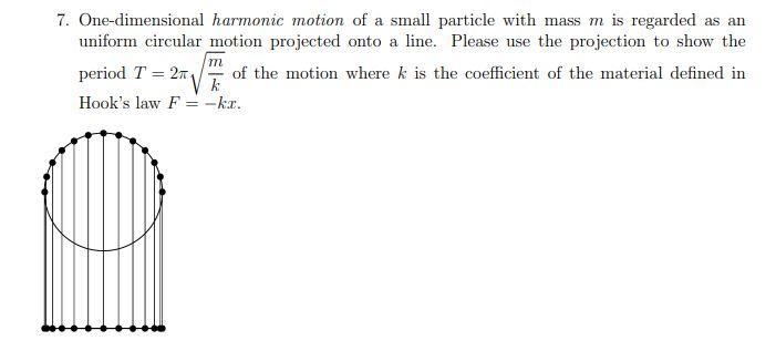 Solved Physics: One-dimensional harmonic motion of a small | Chegg.com