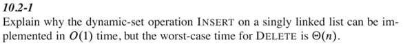 Solved 10.2-1Explain why the dynamic-set operation INSERT on | Chegg.com