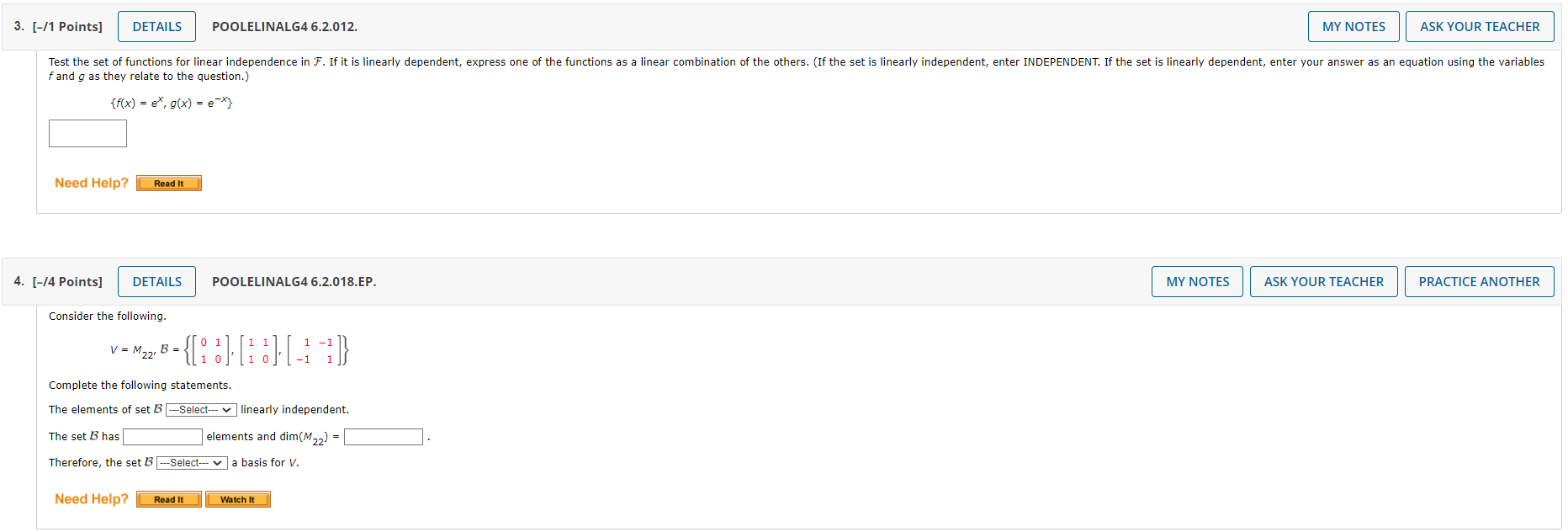 Solved 3. [-/1 Points] DETAILS POOLELINALG4 6.2.012. MY | Chegg.com