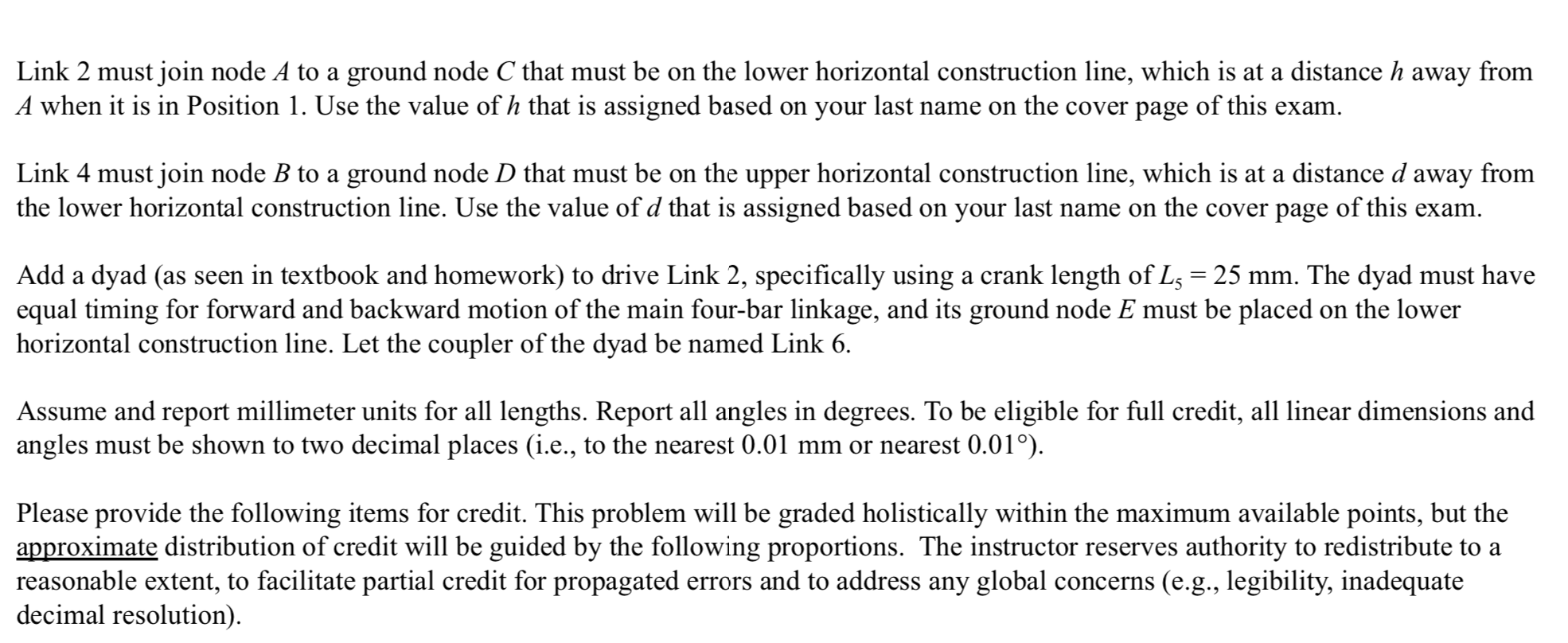Solved PROBLEM 1: GRAPHICAL LINKAGE SYNTHESIS [20 points] | Chegg.com