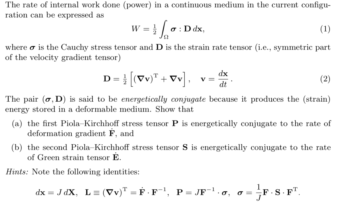 Solved The rate of internal work done (power) in a | Chegg.com