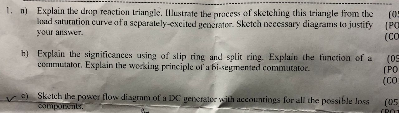 Solved 1. a) Explain the drop reaction triangle. Illustrate | Chegg.com