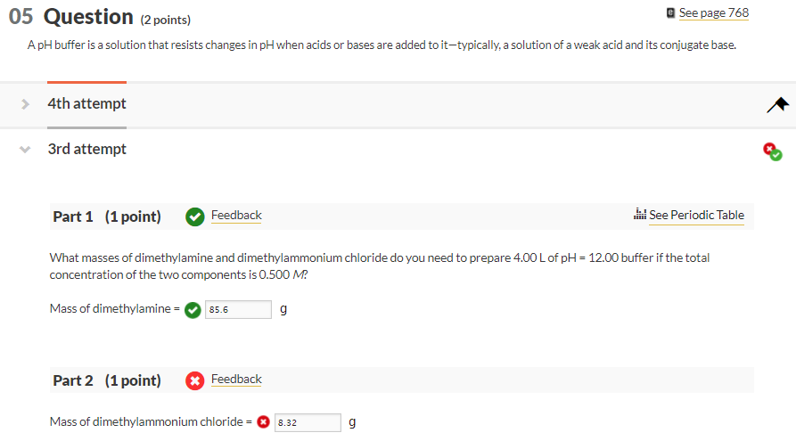 Solved @ See page 768 05 Question (2 points) ApH buffer is a | Chegg.com