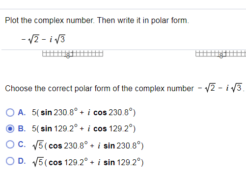 Solved Plot the complex number. Then write it in polar form. | Chegg.com
