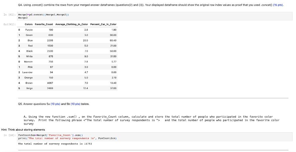 Mergej=pd. coneat { Merge1, Morge2 1} Mergea Q5. | Chegg.com