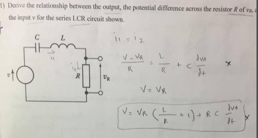 Solved 1) Derive the relationship between the output, the | Chegg.com