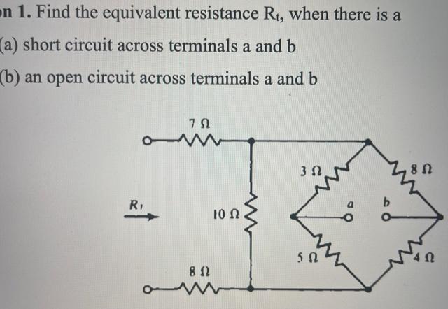 Solved Find the equivalent resistance Rt, when there is | Chegg.com