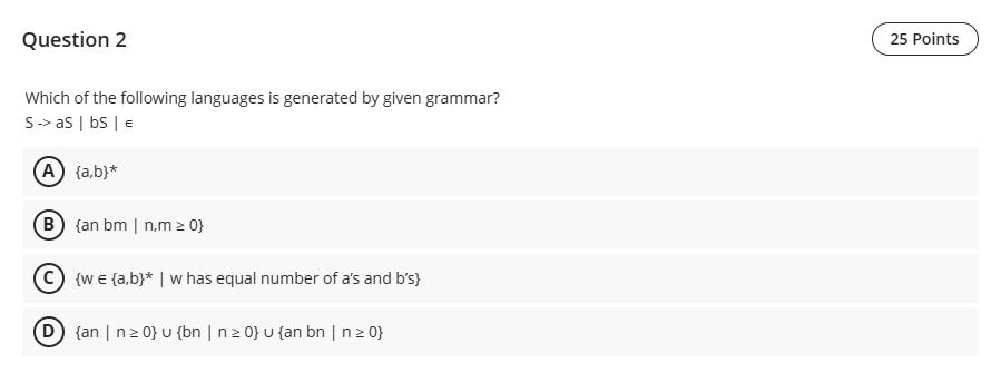 Solved Question 2Which of ﻿the following languages is | Chegg.com