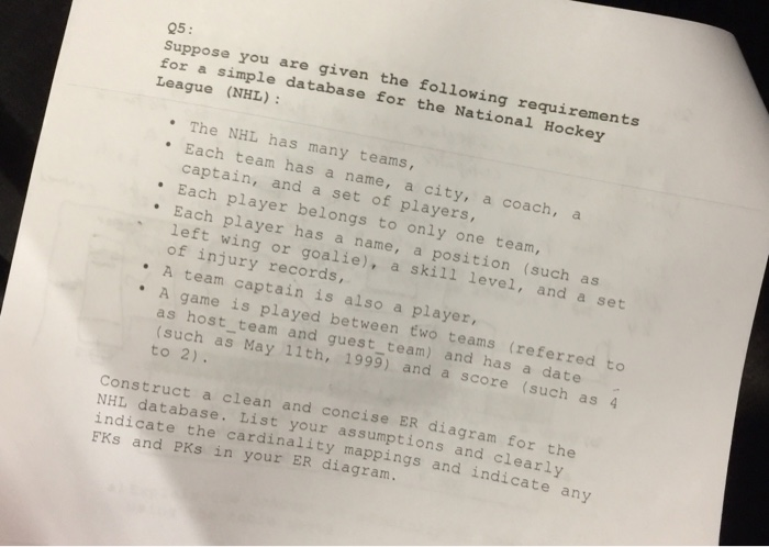Solved Q5: Suppose you are given the following requirements | Chegg.com