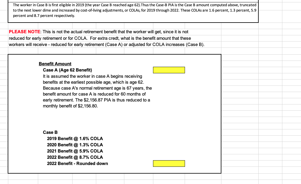 Calculating SocialSecurity Primary Insurance Amounts | Chegg.com